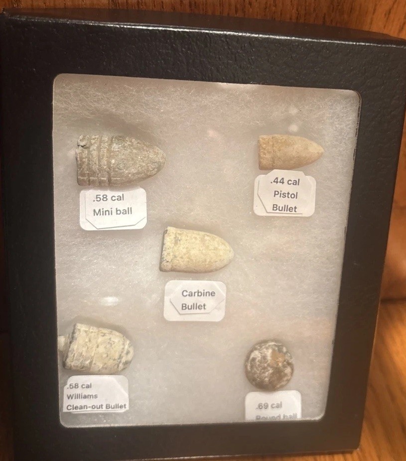 Show Box Of Authentic Antique Civil War Bullets, Set Of 5 Different ...