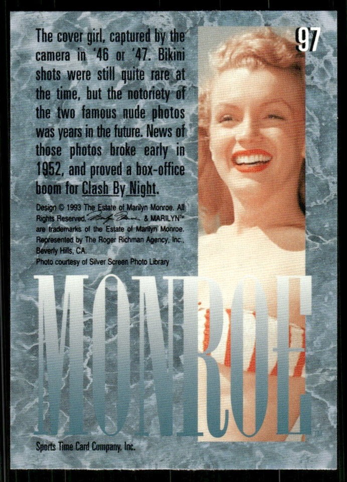 Marilyn Monroe 1993 Movie Model Actress Card #97 (NM) | eBay