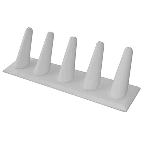 6 White 5 Ring Display Stands 8"W x 3"H Jewelry Display | eBay