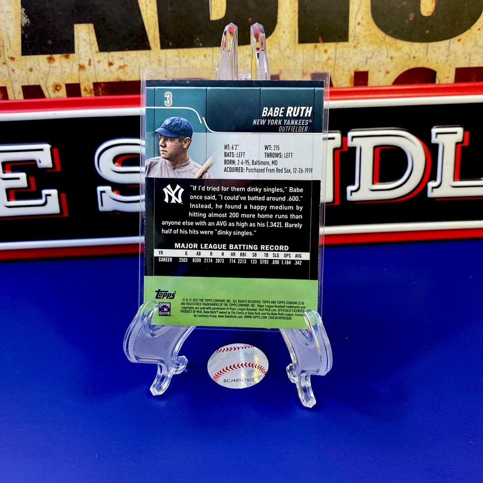 💥2022 Topps Stadium Club Babe Ruth #3 New York Yankees HOF Baseball | eBay