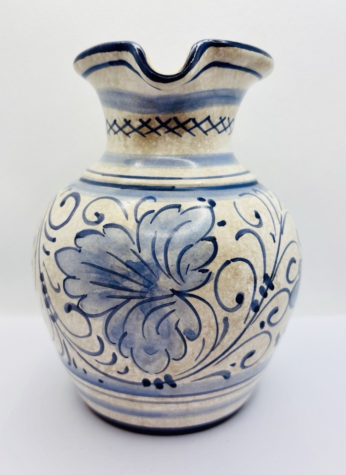 Vintage Italian Sberna Deruta Hand Painted Floral Ceramic Water Wine ...