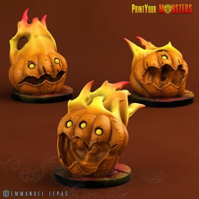 3D Printed Print your Monster Fire Pumpkins Pumpkins From Hell 28 32mm ...
