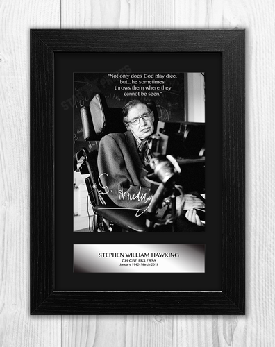 Stephen Hawking A4 reproduction autograph picture poster choice of ...