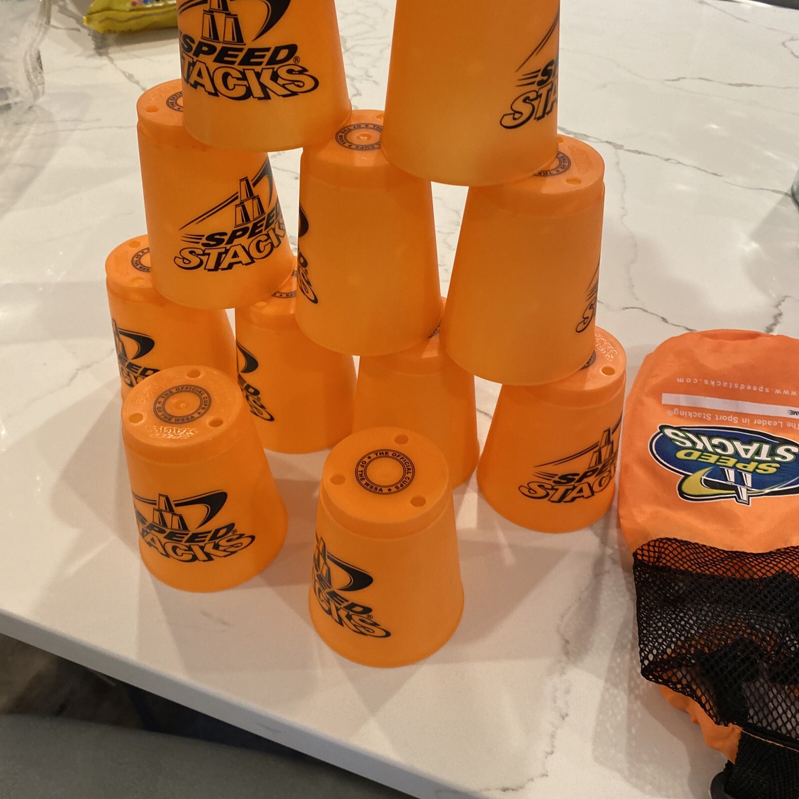 Speed Stacks Stacking Cups Orange WSSA Official Set of 12 Cups w/ Net ...