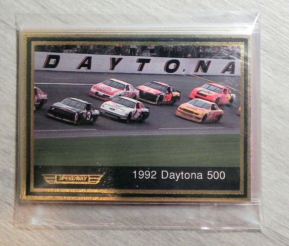 1992 DAYTONA 500 1992 SPEEDWAY Gold Black Border Card _ Exact 10 Card ...