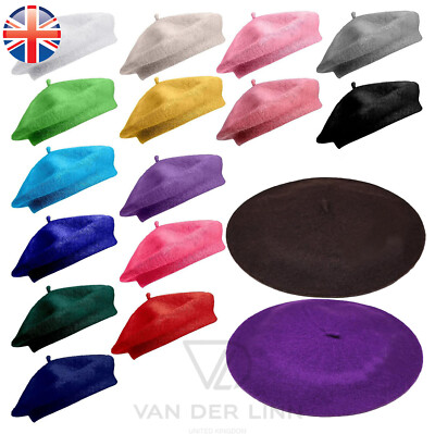 Van Der Linn Plain Beret Unisex Wool Warm French Hat | eBay UK