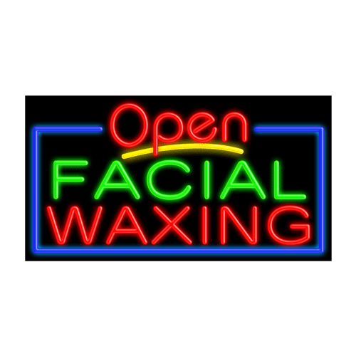 Facial Waxing Glass Neon Sign 37"L x 20"H #15403 | eBay
