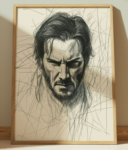 JOHN WICK DRAWING PRINT PORTRAIT SKETCH 8" x 10" | eBay