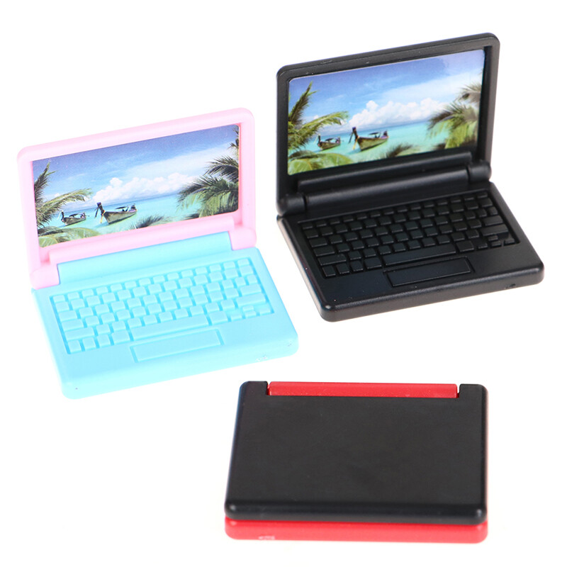 2pcs Creative Dollhouse Miniature Modern Computer Furniture For ...