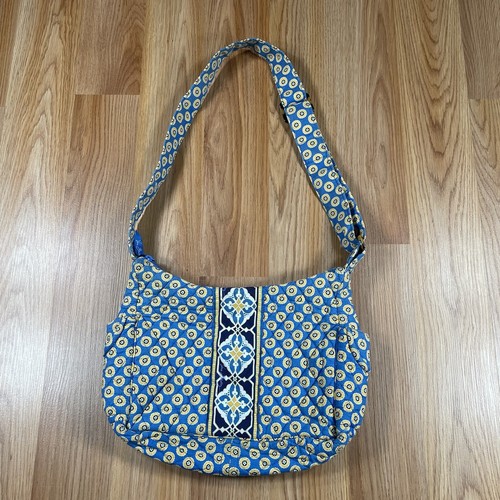 Vera Bradley Libby Purse Shoulder Bag Tote Blue Yellow Medium Size | eBay