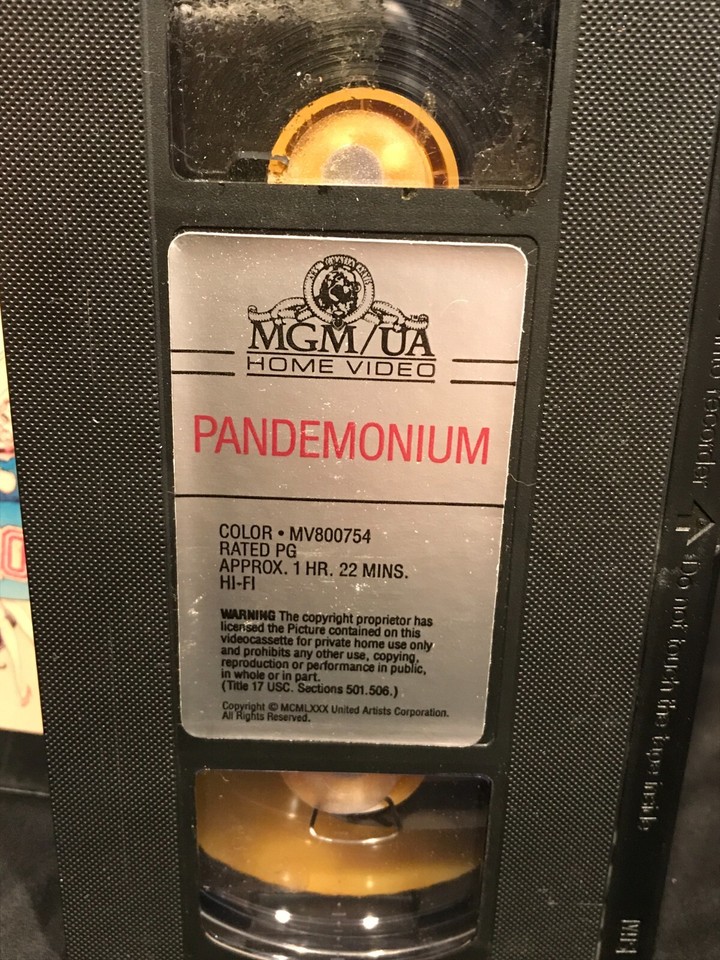 PANDEMONIUM VHS 80'S Comedy HORROR Cheerleader Paul Reubens Carol Kane ...
