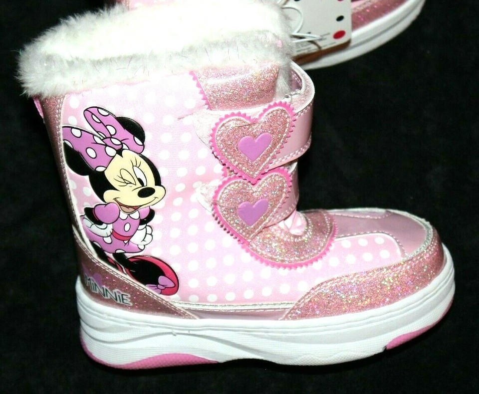 Disney Minnie Mouse Toddler Girls' Pink Snow Winter Boots Size 11/12 ...