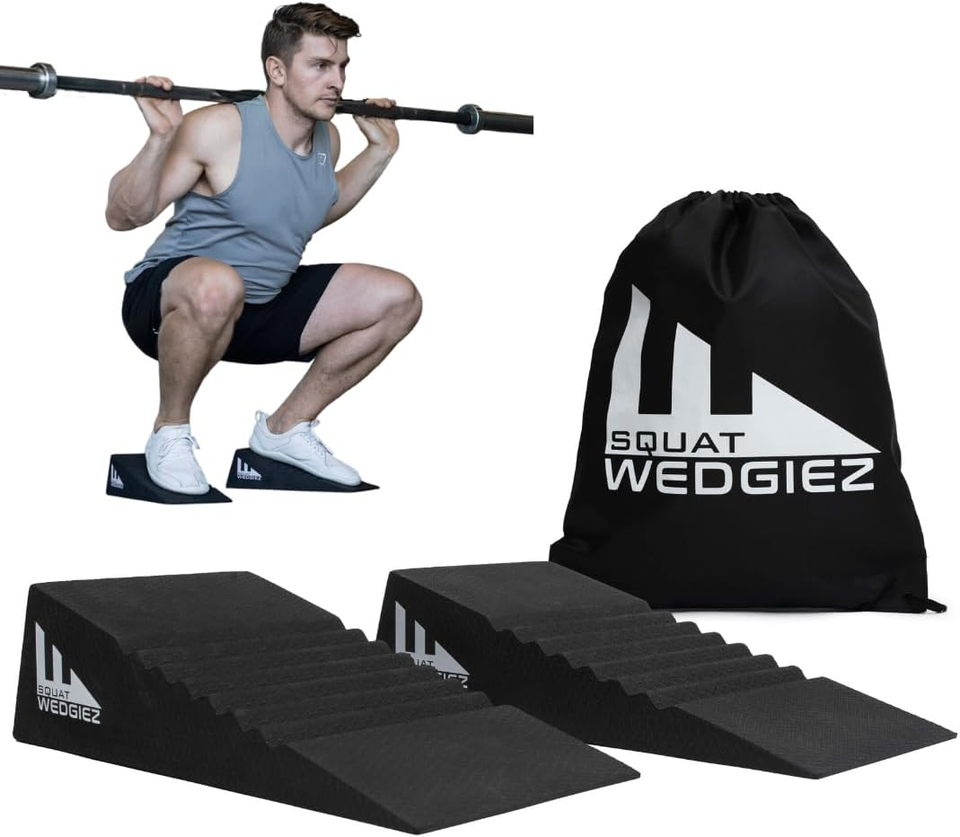Squat Wedge Pair For Knees Over Toes Training- Anti-Slip Squat Ramps ...