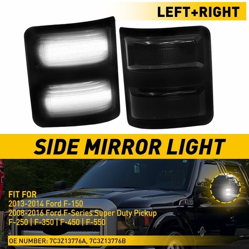 White LED Side Mirror Lights Turn Signal Blinker Lamp For 2013-2014 ...