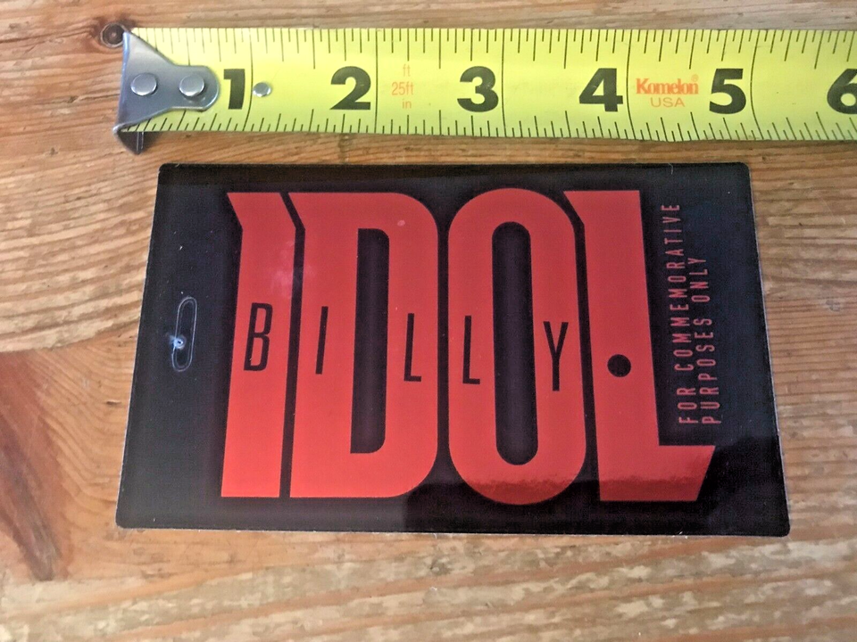 Billy Idol VIP Pass Laminate Souvenir Ticket Tour | eBay
