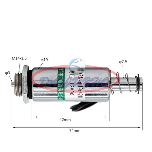 DC 12V Push Pull Type Tubular Wired DC Solenoid Electromagnet Magnet ...