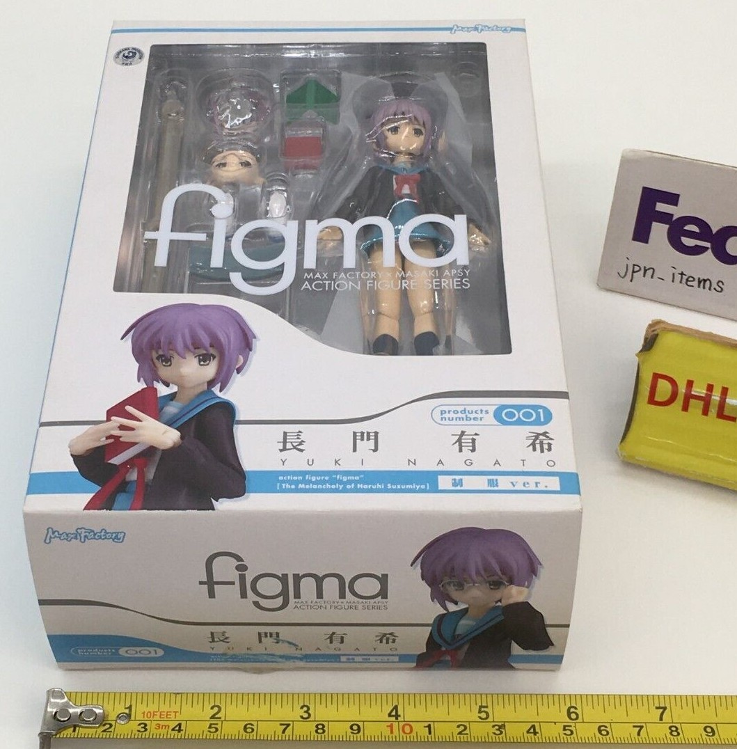 Yuki Nagato figma 001 The Melancholy of Haruhi Suzumiya Figure Open Box ...