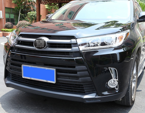 For 2017-19 Toyota Highlander Front Bumper Bright black Grille Grill ...