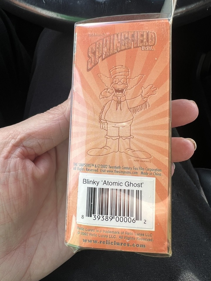VTG THE SIMPSONS 2002 BLINKY ATOMIC GHOST RELIC FISHING LURE ~ NEW ...