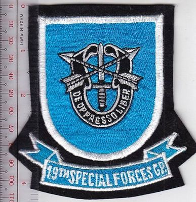 Green Beret US Army 19th Special Forces Group Airborne Flash & SF Crest ...