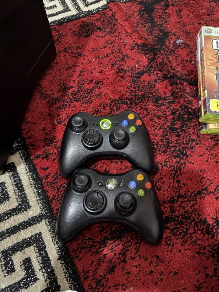 Xbox 360 S Controller Adapter 2 Controllers and Cables And 5 Games ...