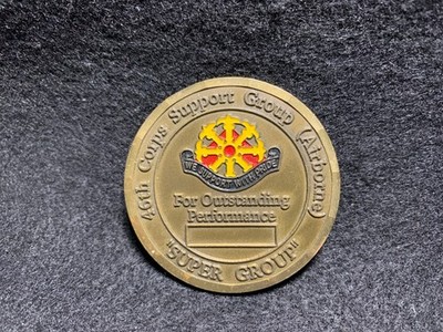 Vintage US Army 46th Corps Support Group Airborne Challenge Coin | eBay