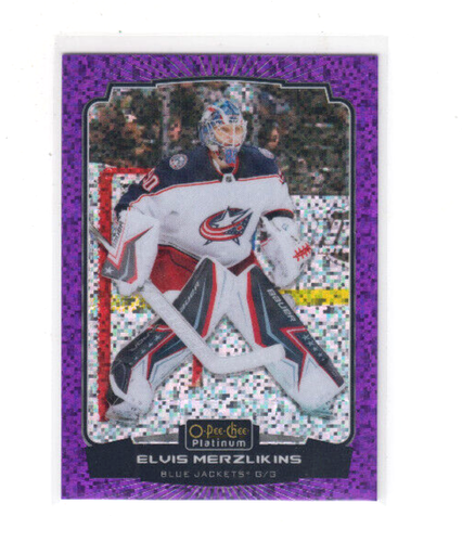 22/23 OPC Platinum Columbus Elvis Merzlikins Violet Pixels card #147 ...