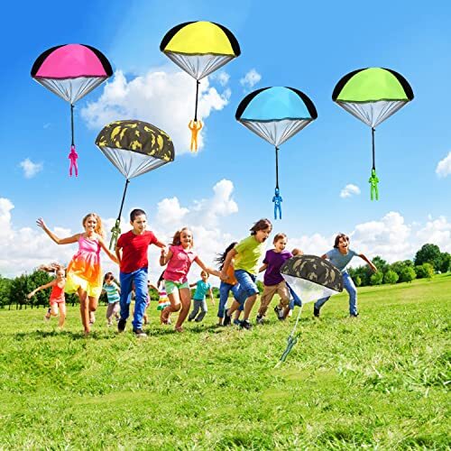 6 Pack Parachute Toy Tangle-Free Throwing Hand Flying Toy for Children ...