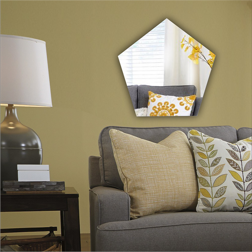 Acrylic Mirror Wall Decor Strong No DIY Sharp Reflection Lightweight Pentagon | eBay UK