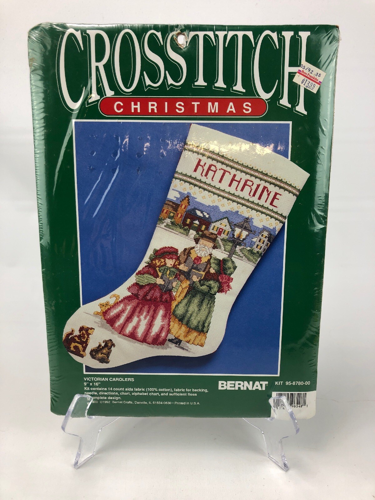 95-8780-00 Bernat Cross Stitch Kit Christmas Stocking Victorian ...