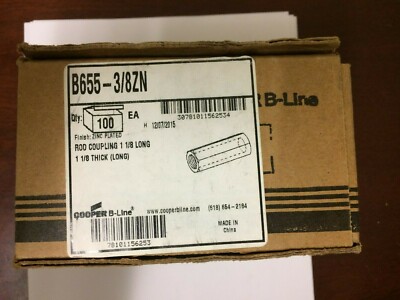 B-LINE B655-3/8ZN (100 QUANTITY) 3/8" X 16 ROD COUPLING ZINC PLATED | eBay