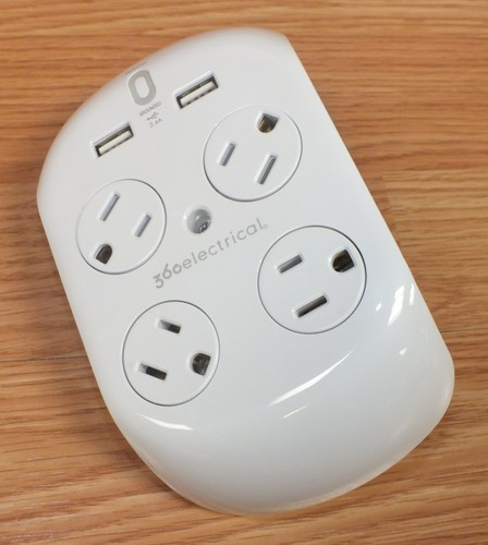 Genuine 360 Electrical (36038) Type 3 SPD Revolving 4 Outlet - 2 USB ...