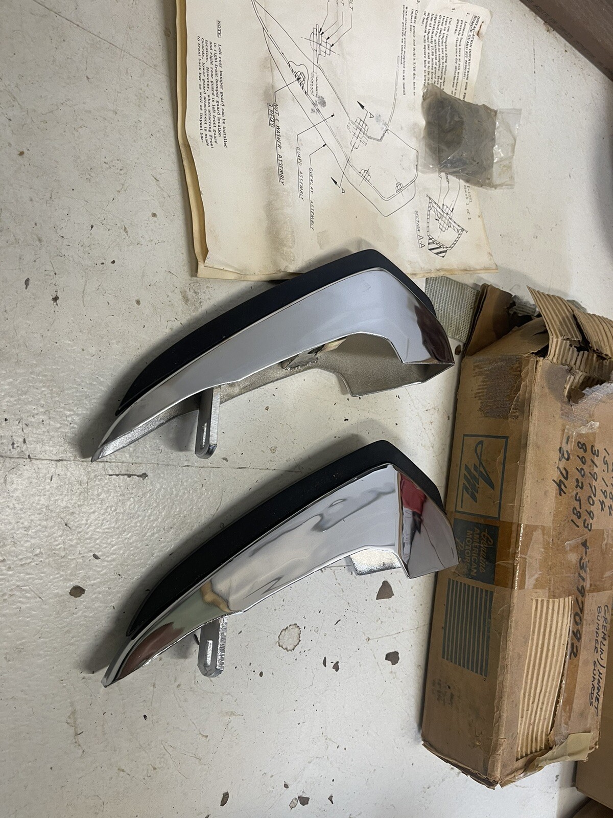 NOS New Old Stock AMC Hornet Gremlin Bumper Guard Kit Rare | eBay