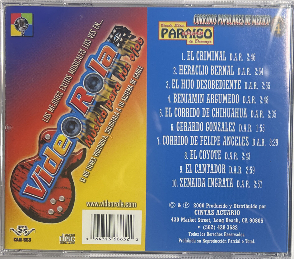 Corridos Populares, Vol. 4 by Paraiso Tropical de Durango (CD, 2008 ...