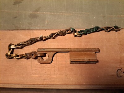 Detex Watchclock Station Box Key & Brass Chain Watchman Security # 13 T ...