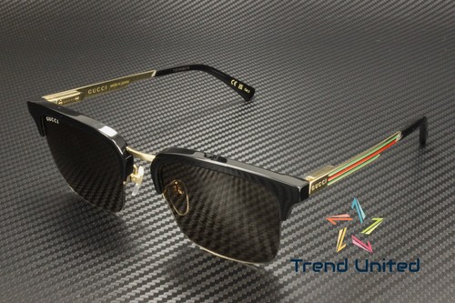 Gucci GG1226S 001 Sunglasses Men's Black/Gold/Brown Lenses Square Shape ...
