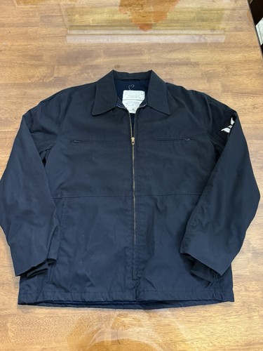 Vintage 80s US Navy Blue Utility Deck Jacket Size 42R Military USN Coat ...