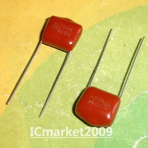 100 PCS CBB 104/400V 400V 0.1uF 104K Metallized Film Capacitor 104K ...
