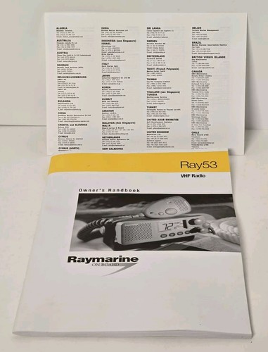 Raymarine Ray53 Marine VHF Radio Owner's Handbook - User Manual Book | eBay