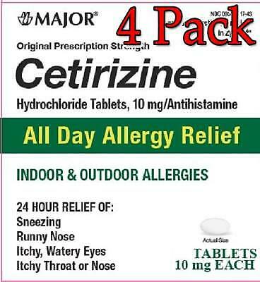 Major Cetirizine HCL Antihistamine 10mg Tablets 100ct -expiration Date ...