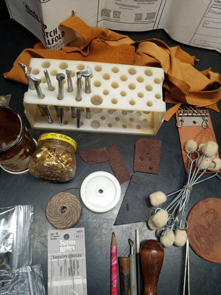 Lot of Leather Working Saddle Making Tools 7 Punches CRAFTOOL CO USA ...