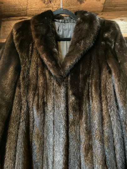 Dark Ranch Mink Coat, Glazed, Dolly P, Petite Mink, Full Length, Mob ...