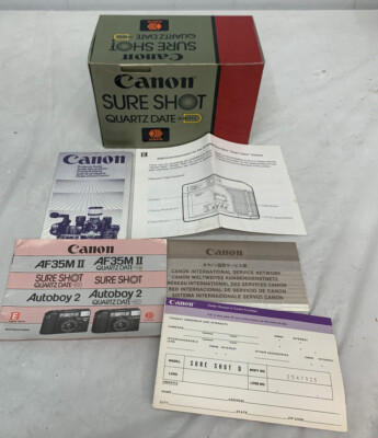 canon sure shot quartz date box and manuals only | eBay