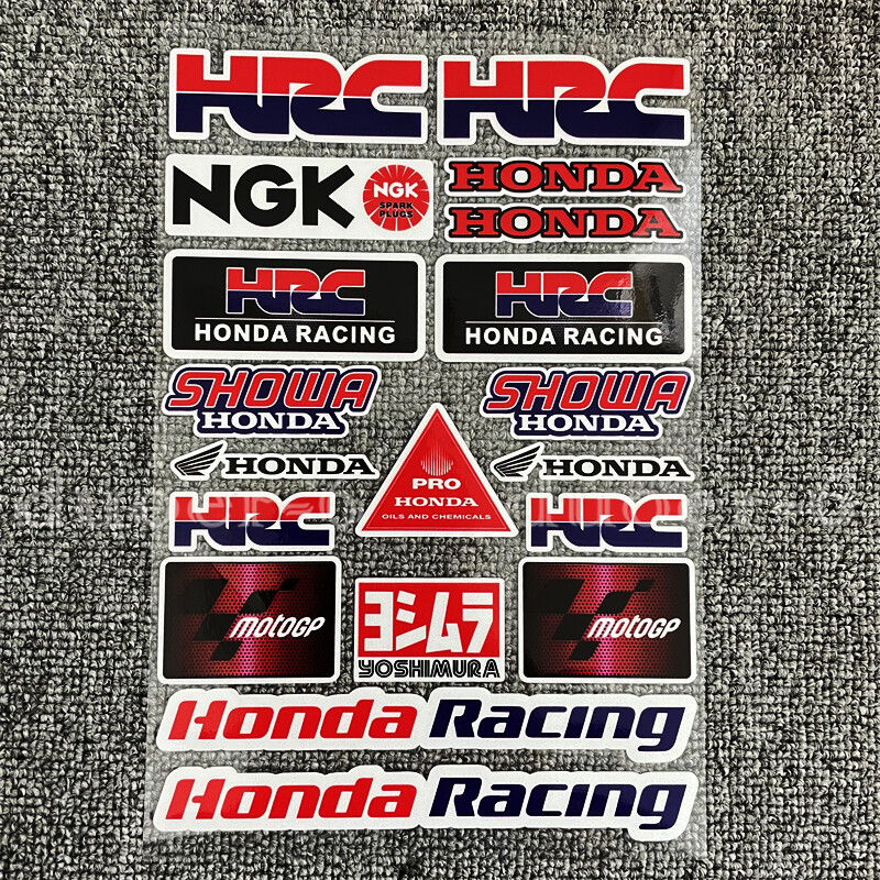 Motorcycle Fuel Tank Emblem Decals for Wing Honda HRC Racing Reflective ...