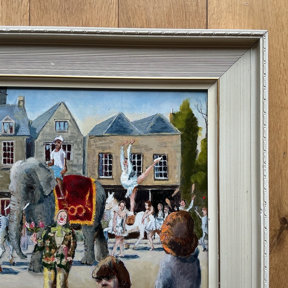 Contemporary Oil Painting Titled The Circus Parade - Dates Pre 1995 ...