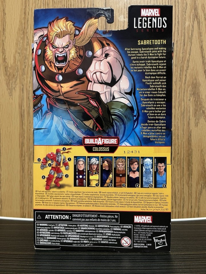 Sabretooth Marvel Legends X-Men, Age of Apocalypse Colossus Build-A ...