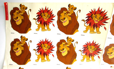 Vintage Scholastic Walt Disney Lion King Simba Mufasa 32 Stickers Large ...
