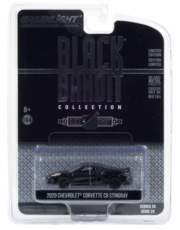 Greenlight 1:64 2020 Black Chevrolet Corvette C8 Stingray Model 28050F ...