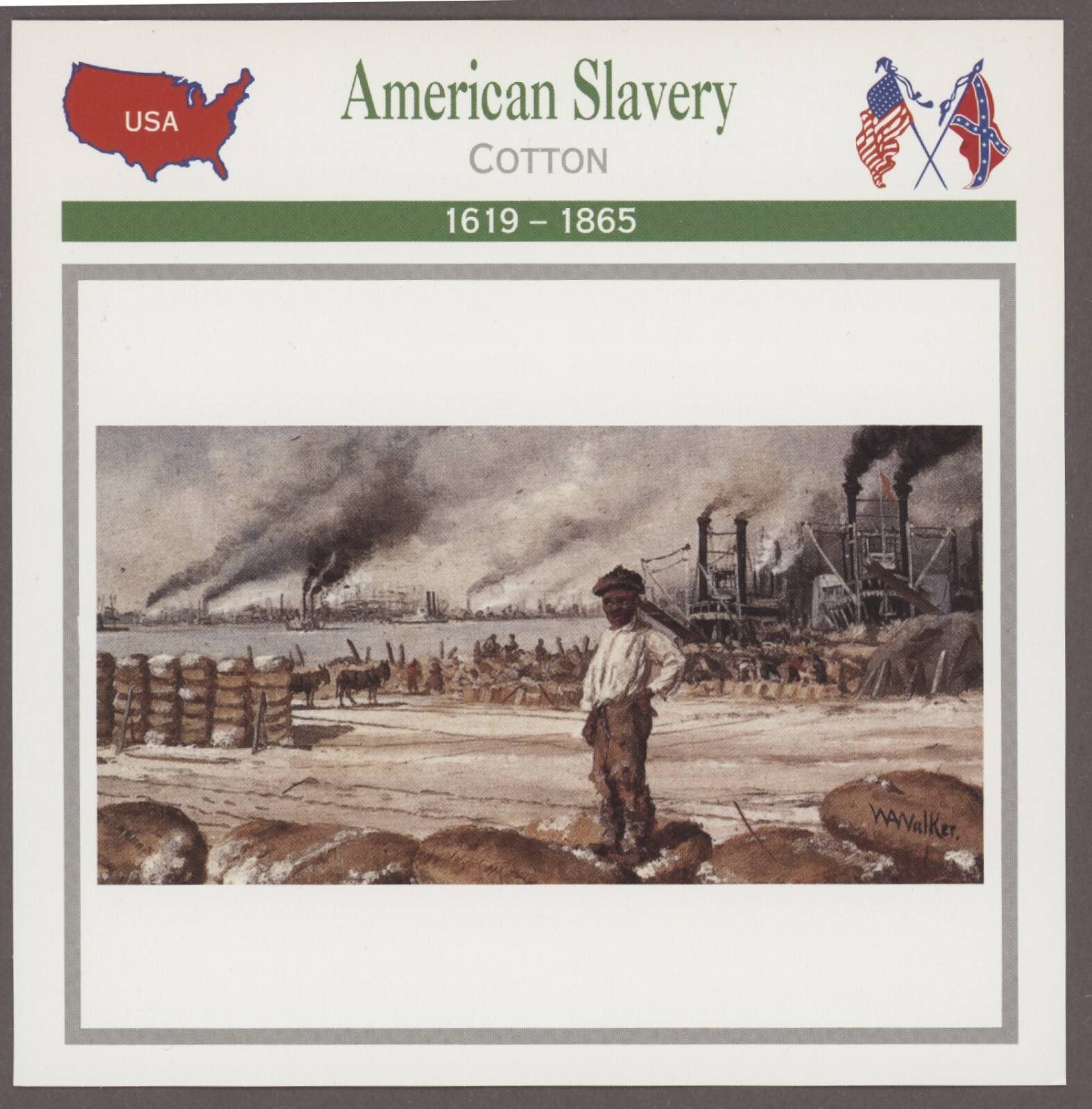 American Slavery Atlas Civil War Card Slavery Emancipation | eBay