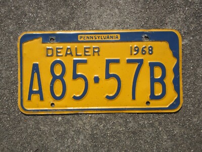 1968 Pennsylvania Car Dealer License Plate PA Penna Ford Chevrolet ...